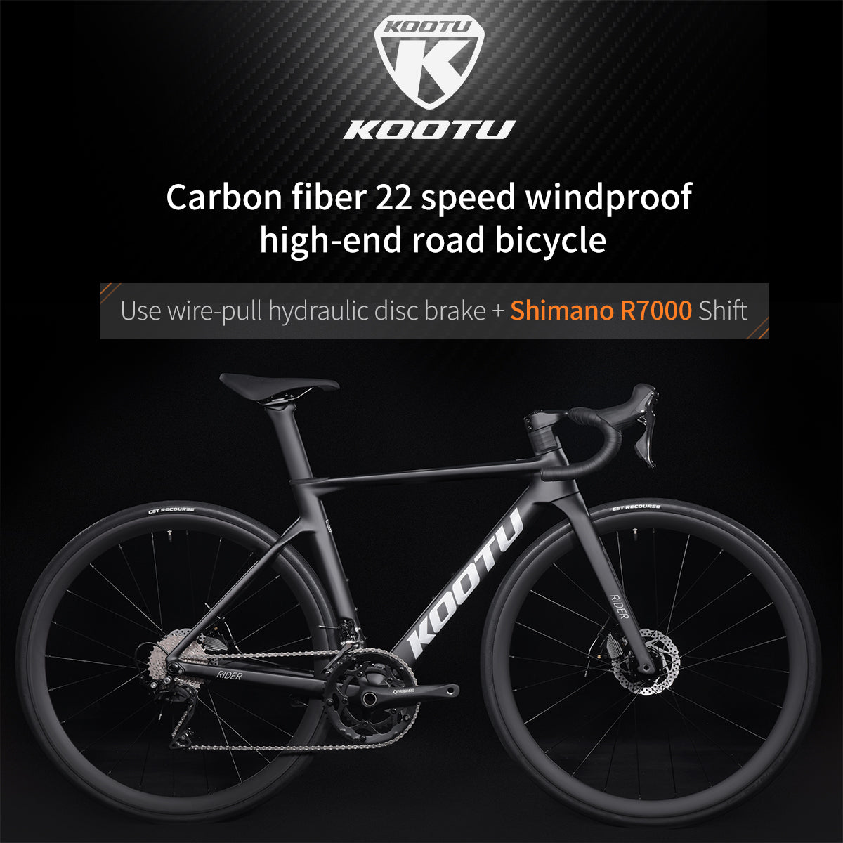 KOOTU Rider 5.0 Carbon Road Bike|Shimano 105 Drivetrain|Disc Brake ...